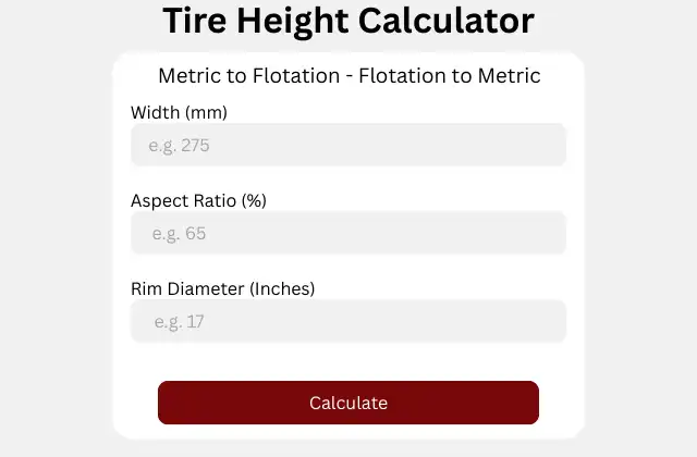 Tire Height Calculator | Flotation And Metric Sizes