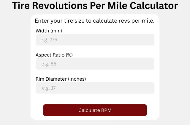 Tire Revolutions Per Mile Calculator | Easy Tire RPM Tool